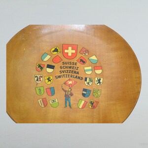 Vintage Wooden Round Switzerland Flags Plate Wall Hanging Souvenir ...