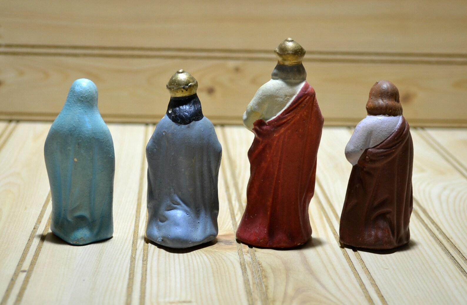 Vintage Paper Mache Nativity Figures Christmas Decoration Holiday Decor ...