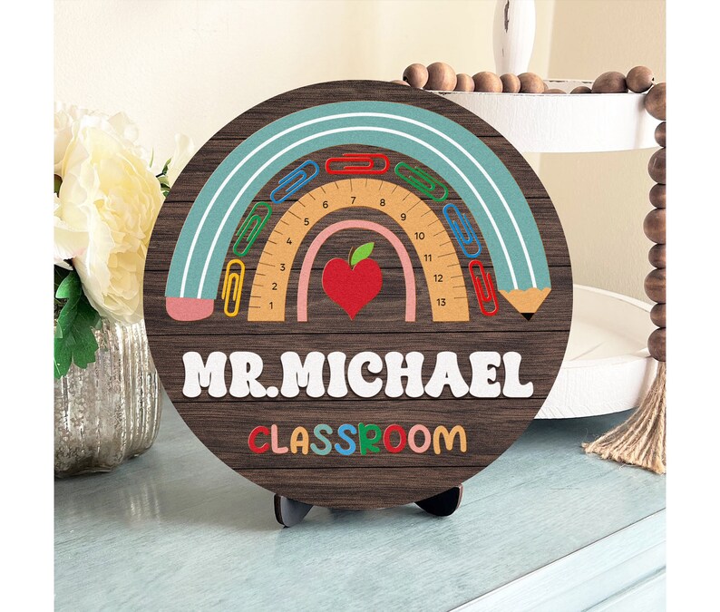 Personalized Teacher Sign, Classroom Door Hanger, Teacher Appreciation ...
