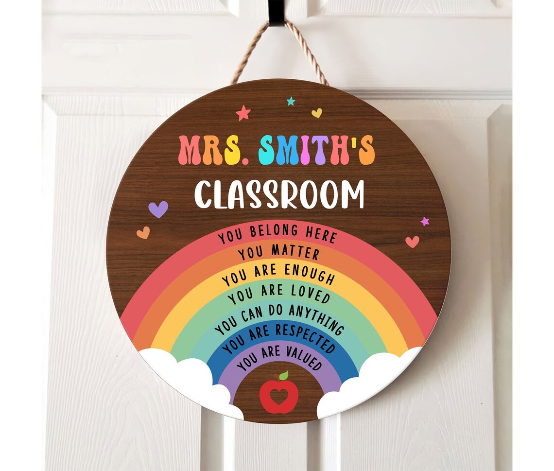Personalized Teacher Door Hanger, 3D Teacher Name Sign, Teacher ...