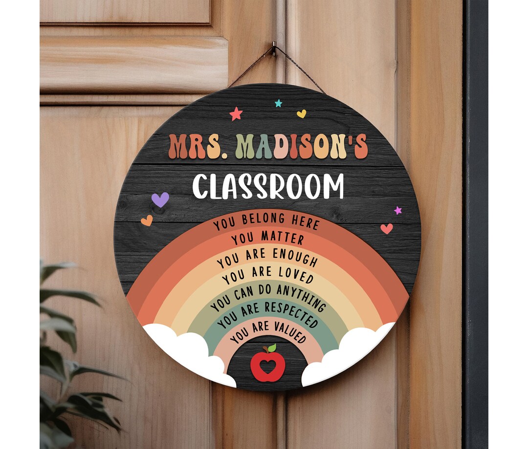 Personalized Teacher Door Hanger, 3D Teacher Name Sign, Teacher ...