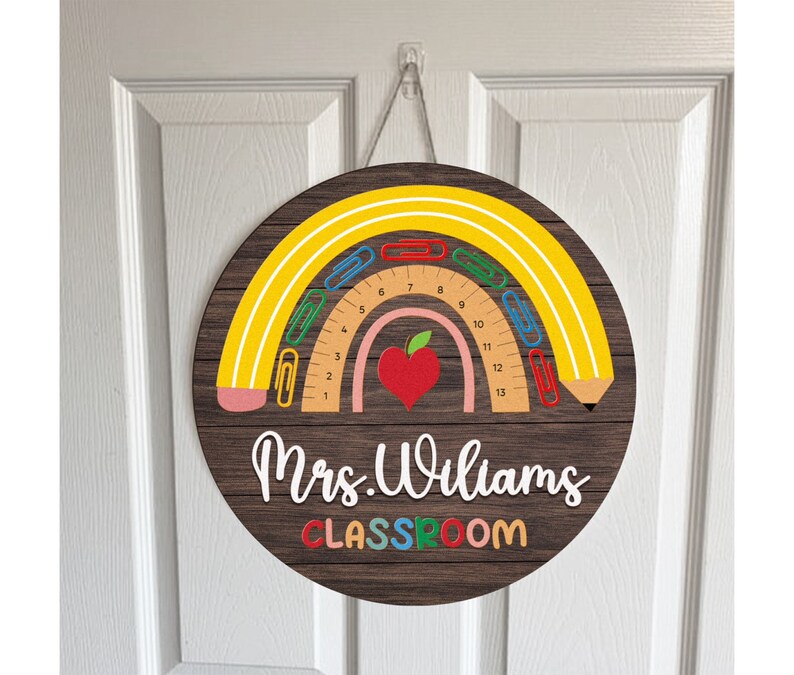 Personalized Teacher Sign, Classroom Door Hanger, Teacher Appreciation ...