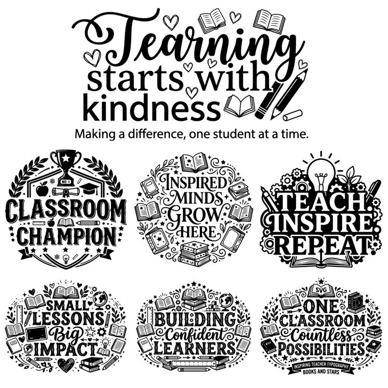 Teacher SVG Bundle, Quotes, Classroom Designs, PNG Download - Etsy