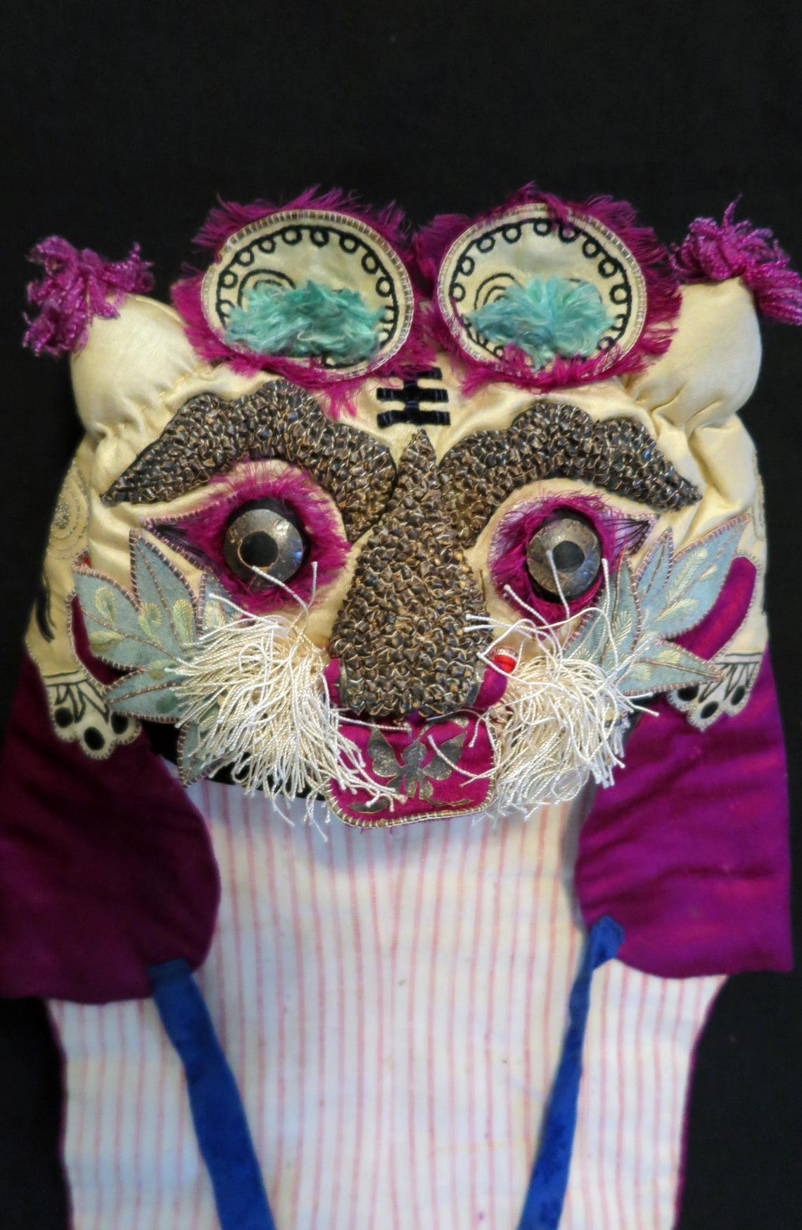 Antique Chinese Silk Embroidered White Tiger Hat - Etsy