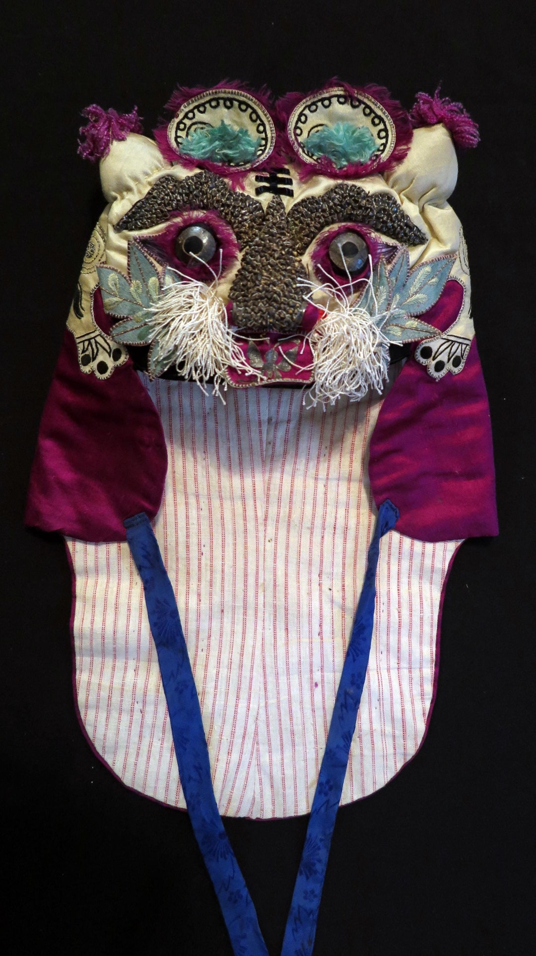 Antique Chinese Silk Embroidered White Tiger Hat - Etsy