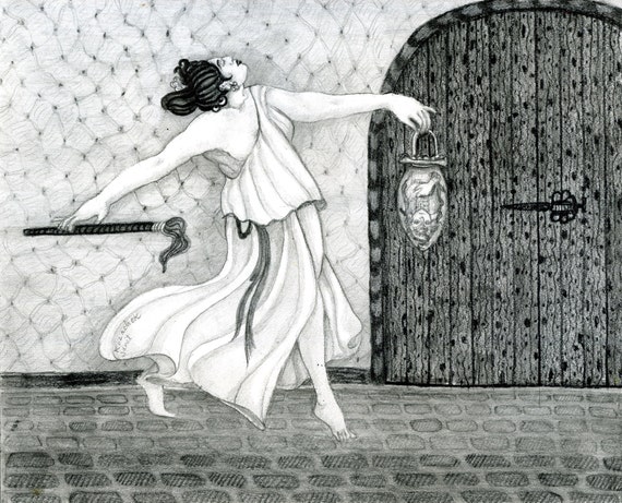 Pencil Drawing of a Dancing Maenad - Etsy Australia