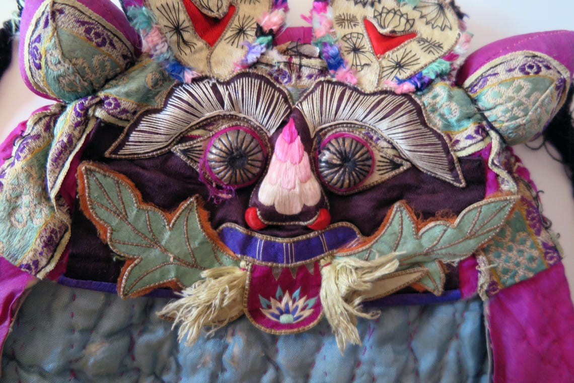 Hand Embroidered Antique Chinese Tiger Hat - Etsy