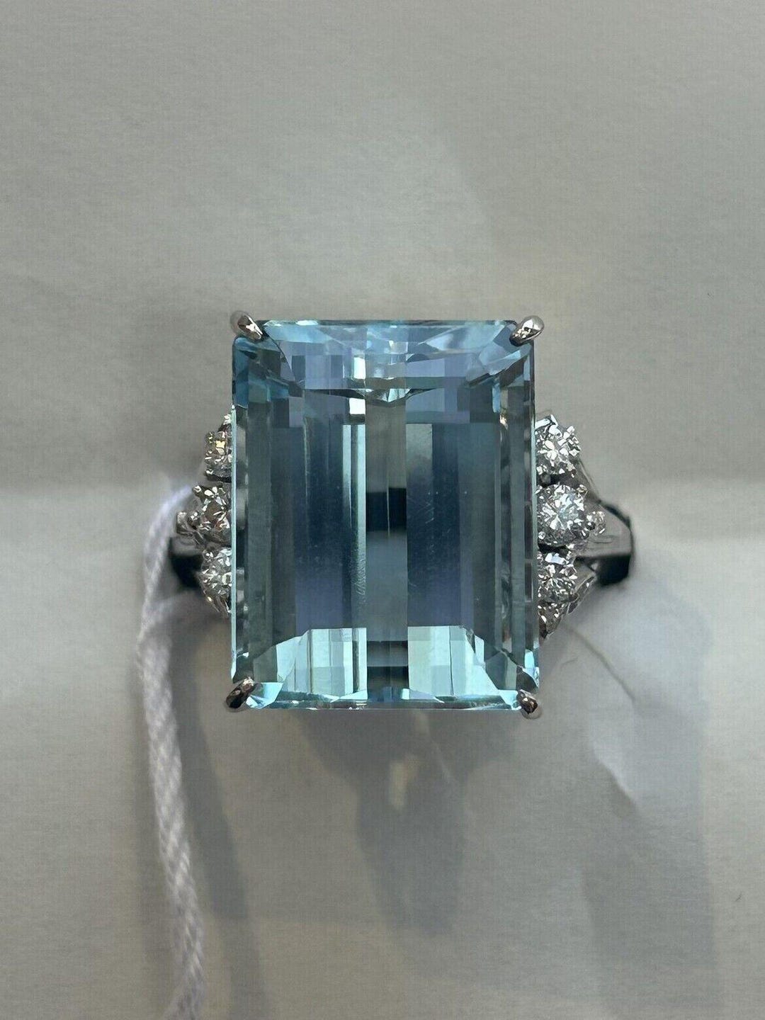 Beautiful Brazil 11.24ct Aquamarine & Diamond Platinum Ring - Etsy