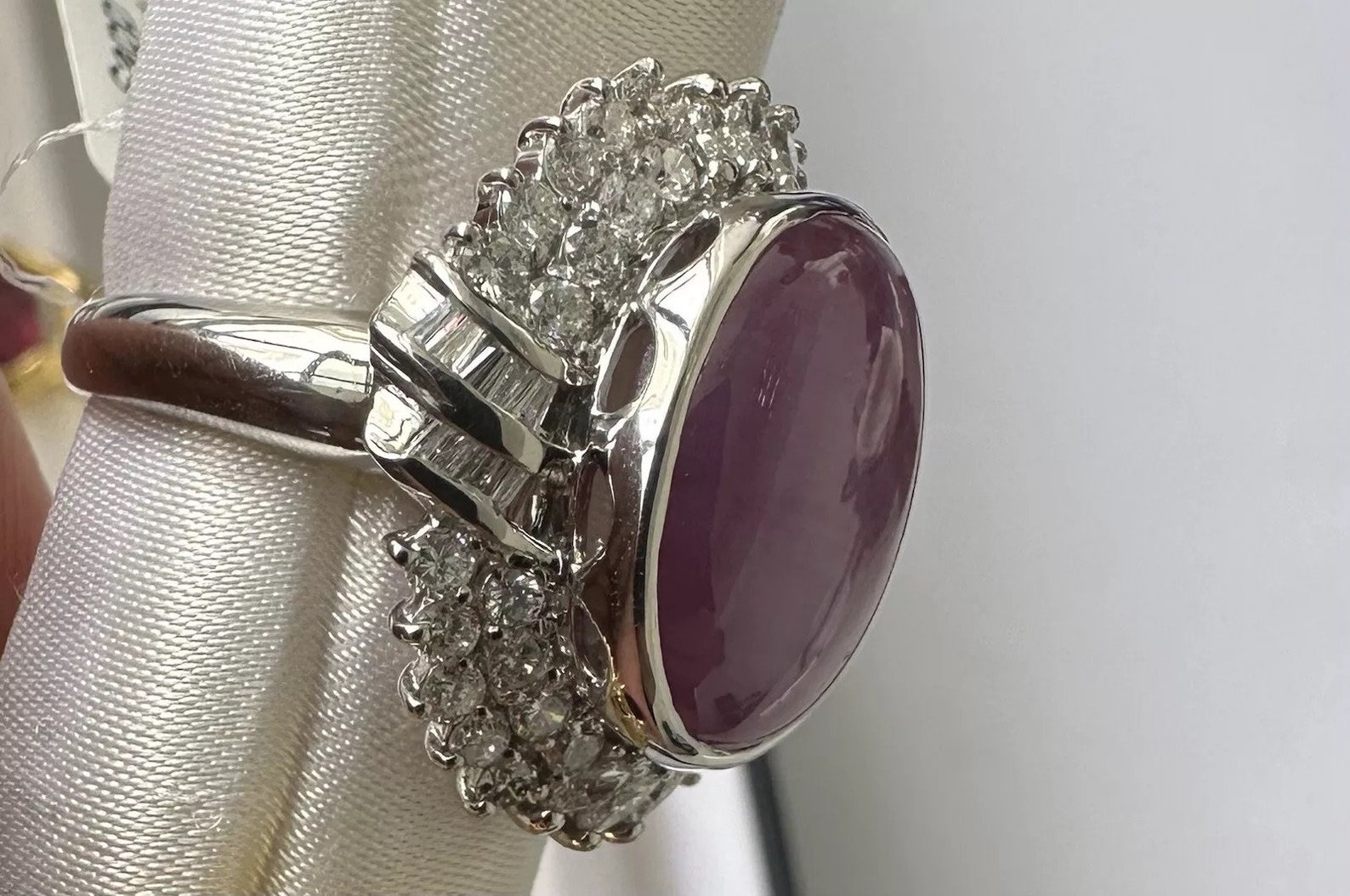 An Exquisite 12.60ct Star Ruby & Diamond Platinum Ring - Etsy