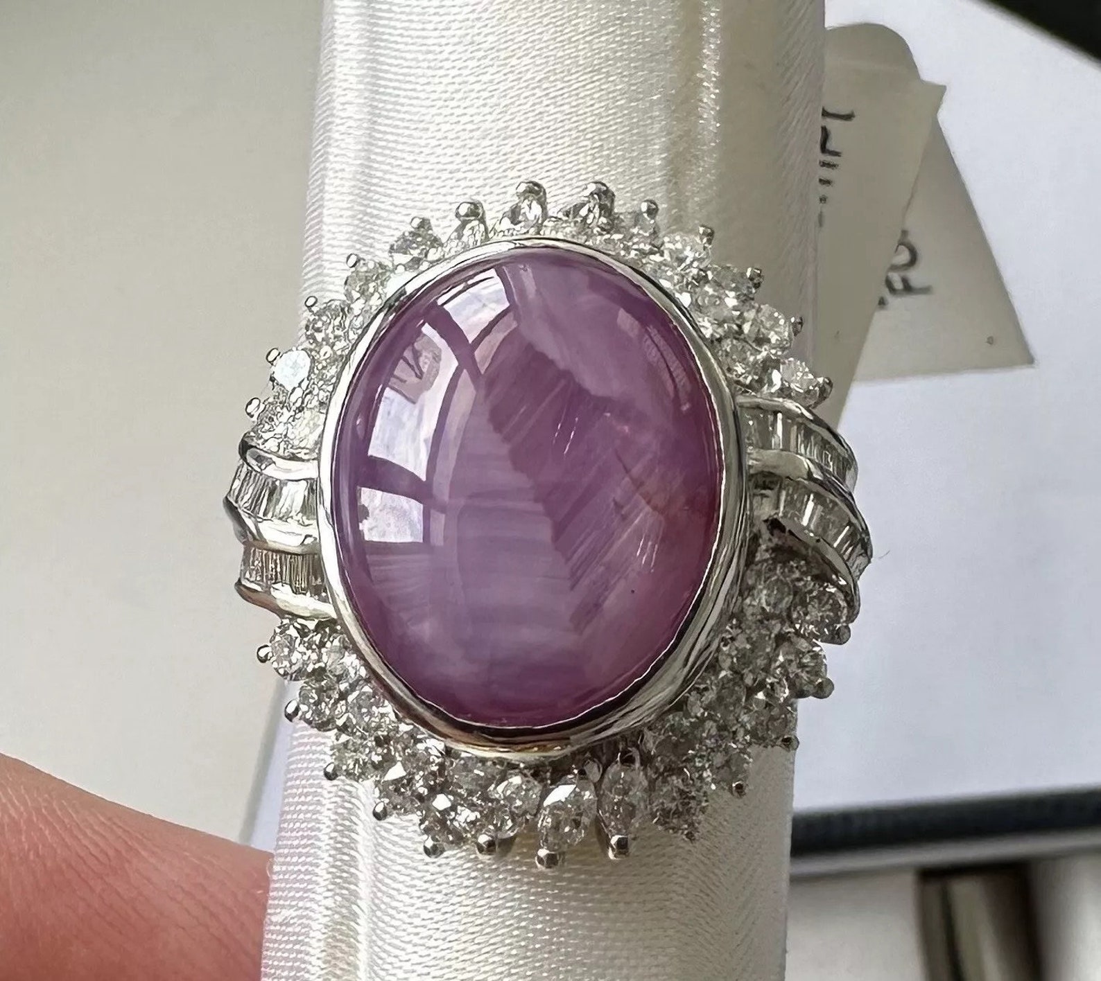 An Exquisite 12.60ct Star Ruby & Diamond Platinum Ring - Etsy