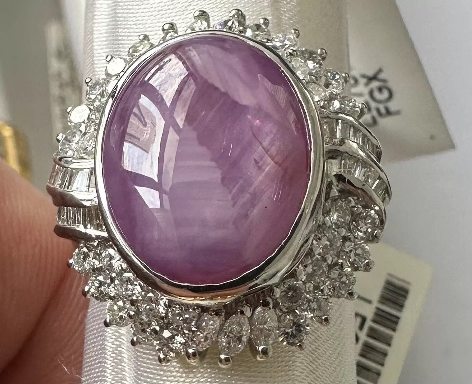 An Exquisite 12.60ct Star Ruby & Diamond Platinum Ring - Etsy