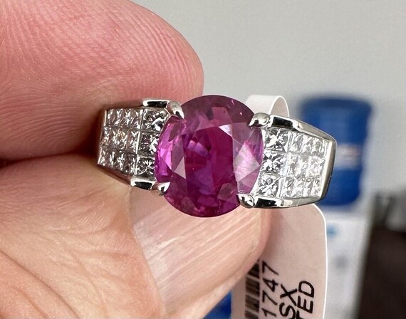 Magnificent 2.67ct Burmese Burma Ruby & Diamond Plati… - Gem