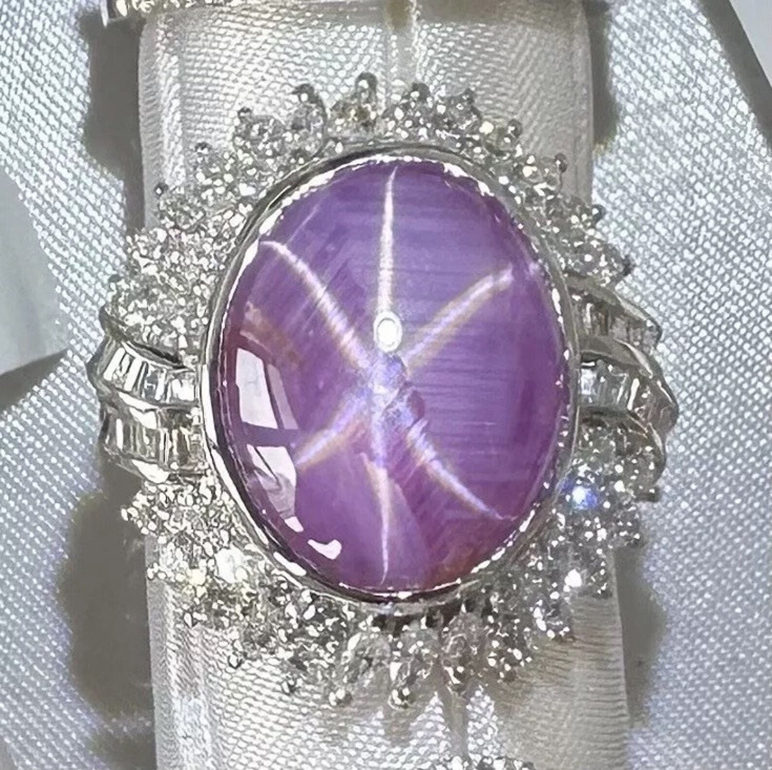 An Exquisite 12.60ct Star Ruby & Diamond Platinum Ring - Etsy