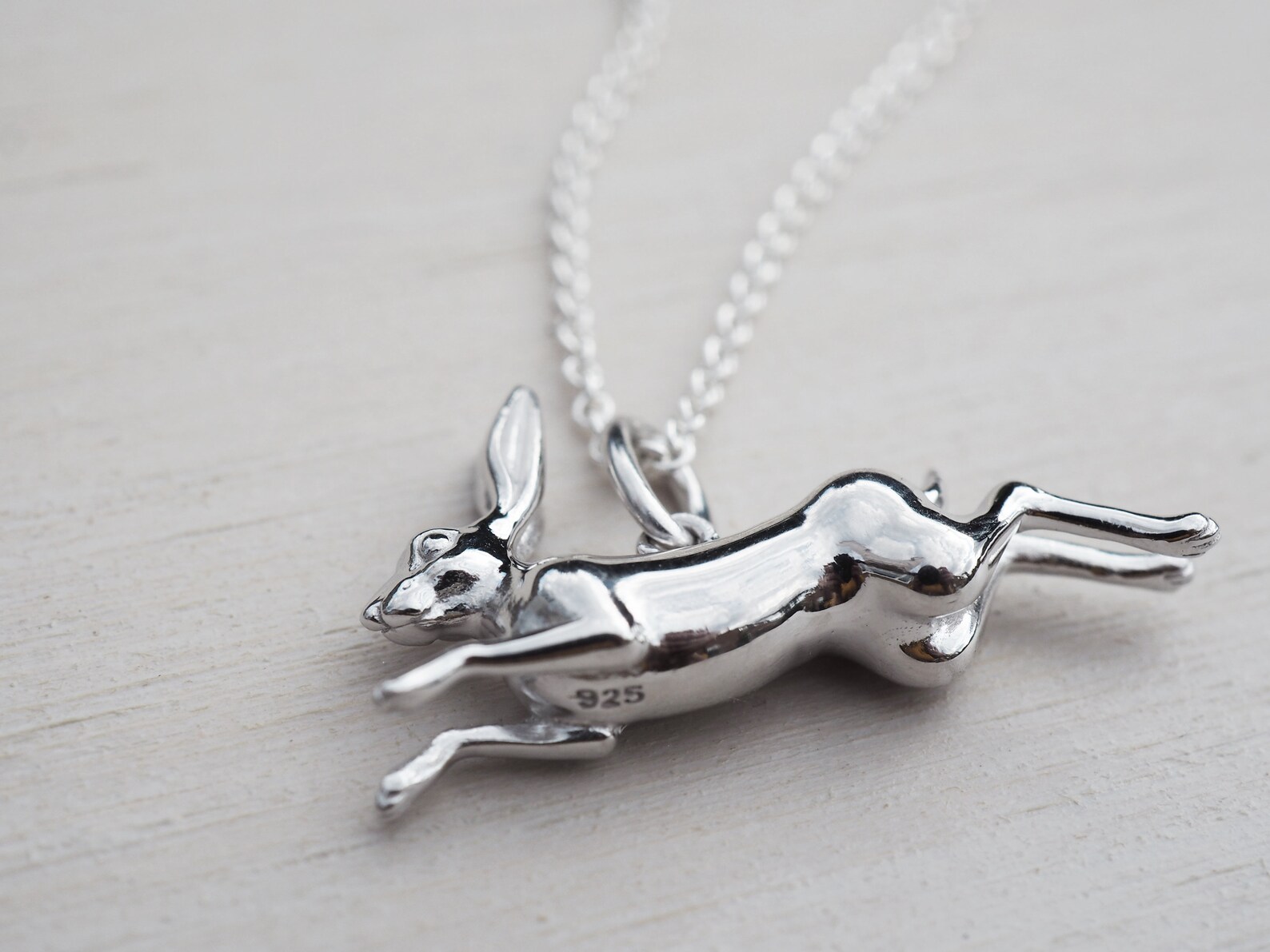 Leaping Hare Necklace Sterling Silver - Etsy