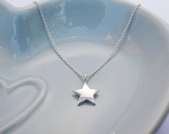 Tiny Silver Star Necklace Sterling Silver | Etsy