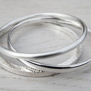 Chunky Solid Silver Bangle, Sterling Silver - Etsy UK
