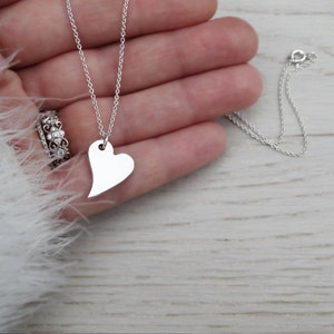 Solid Silver Heart Necklace | Sterling Silver - Etsy