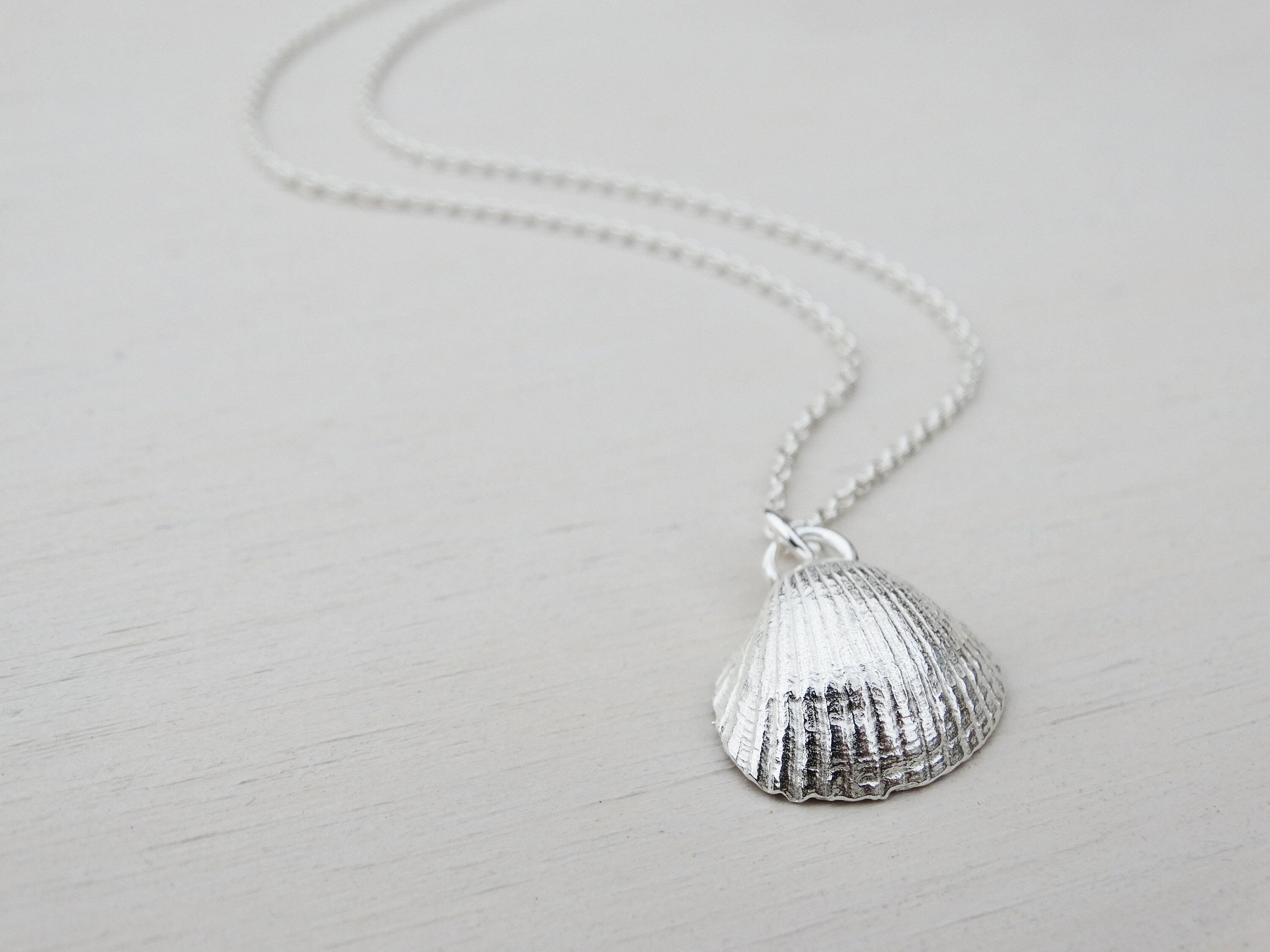 Silver Seashell Necklace Sterling Silver | Etsy UK