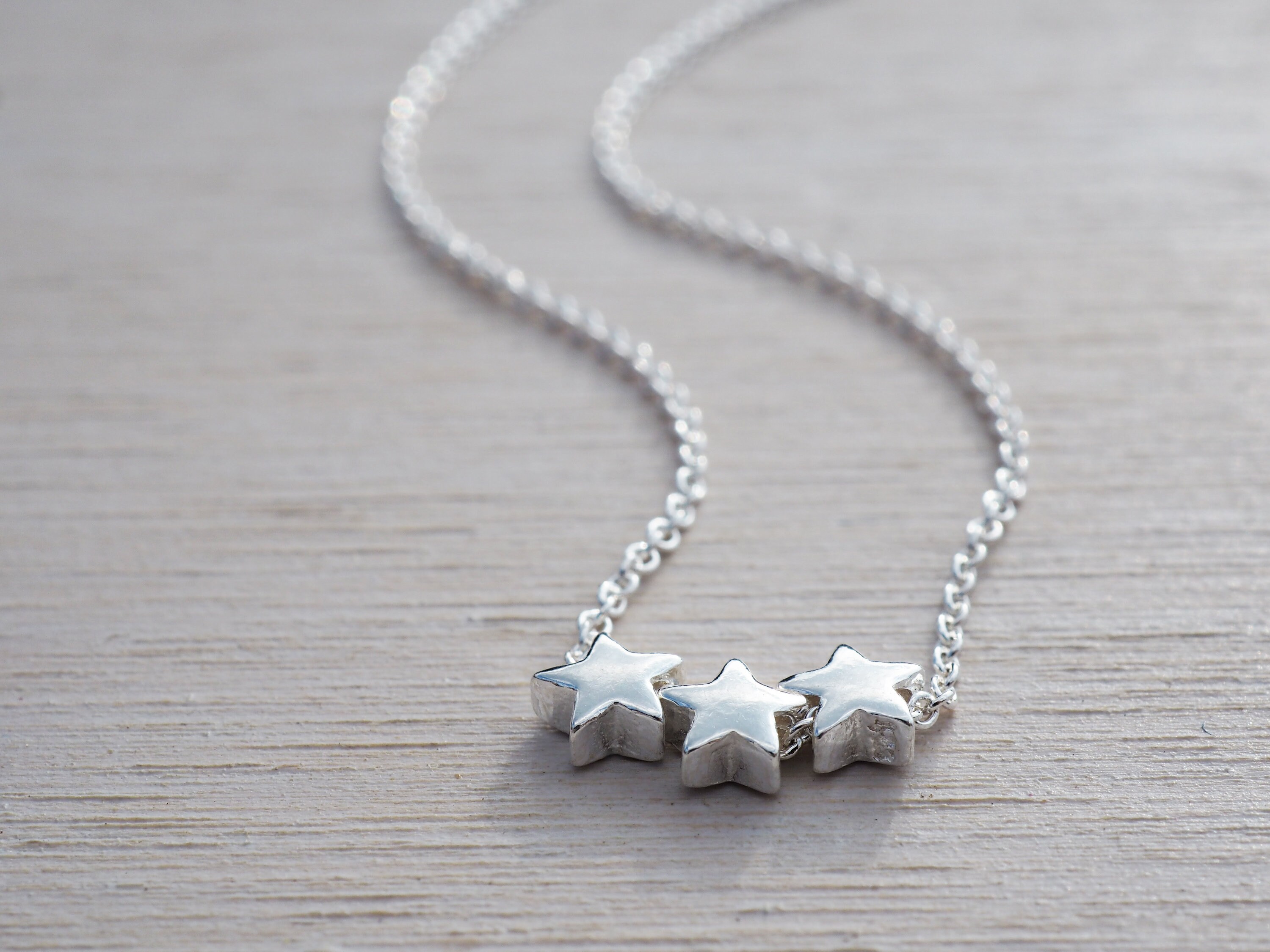 Tiny Silver Stars Necklace Sterling Silver 3 Stars | Etsy