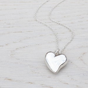 Solid Silver Heart Necklace | 3D Heart | Sterling Silver - Etsy UK