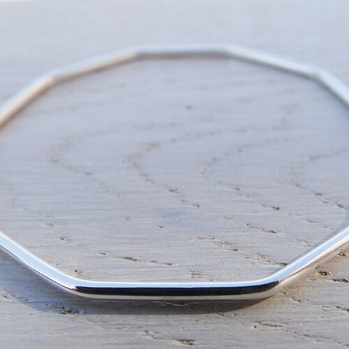 Simple Sterling Silver Bangle Bracelet - Etsy