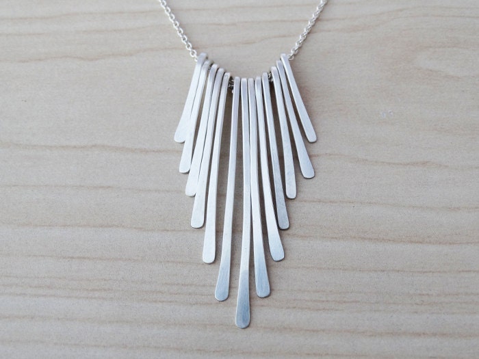Delicate Sterling Silver Fringe Necklace - Etsy