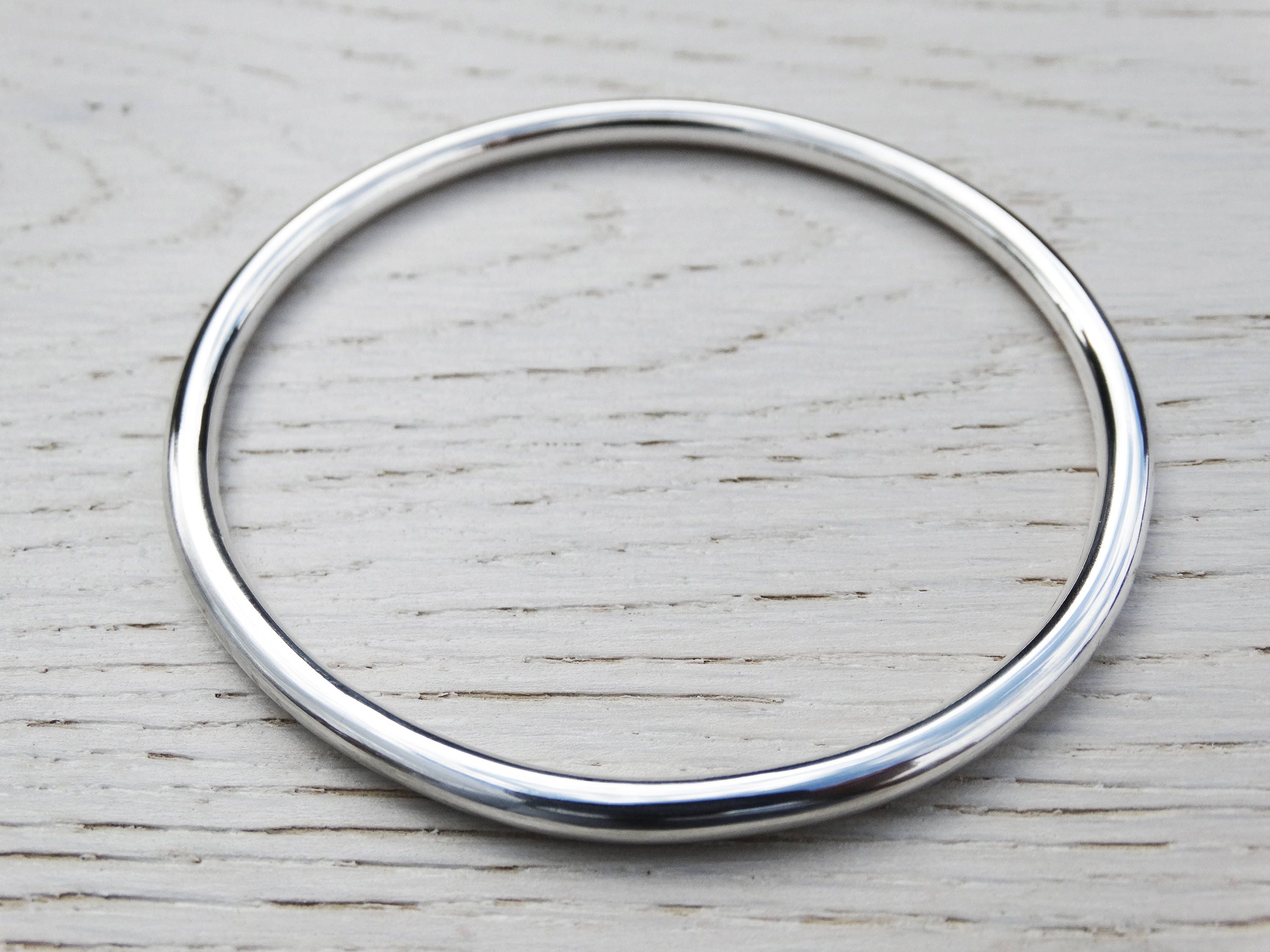 Chunky Solid Silver Bangle Sterling Silver - Etsy UK