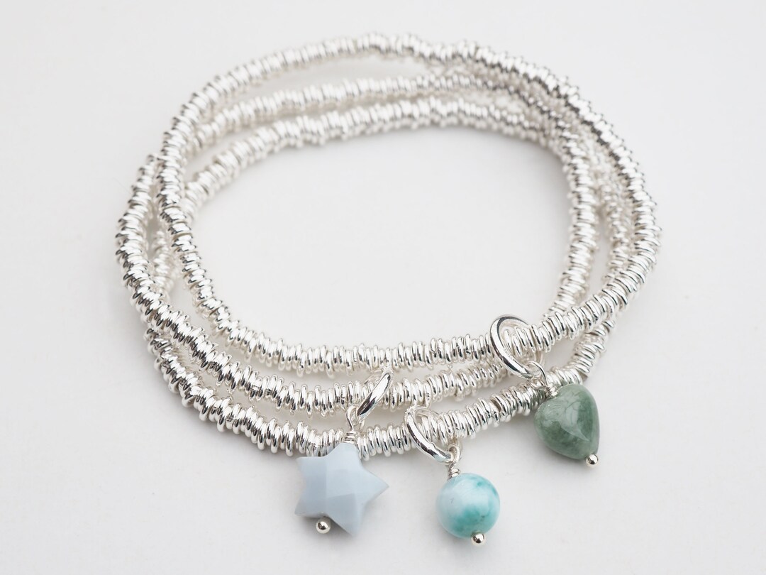 Sterling Silver Sweetie Style Bracelet & Gemstone - Etsy