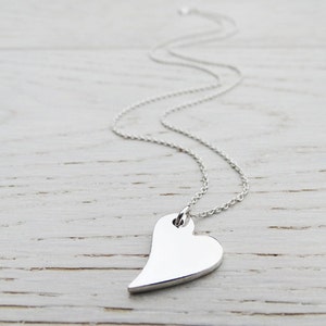 Solid Silver Heart Necklace | Sterling Silver - Etsy