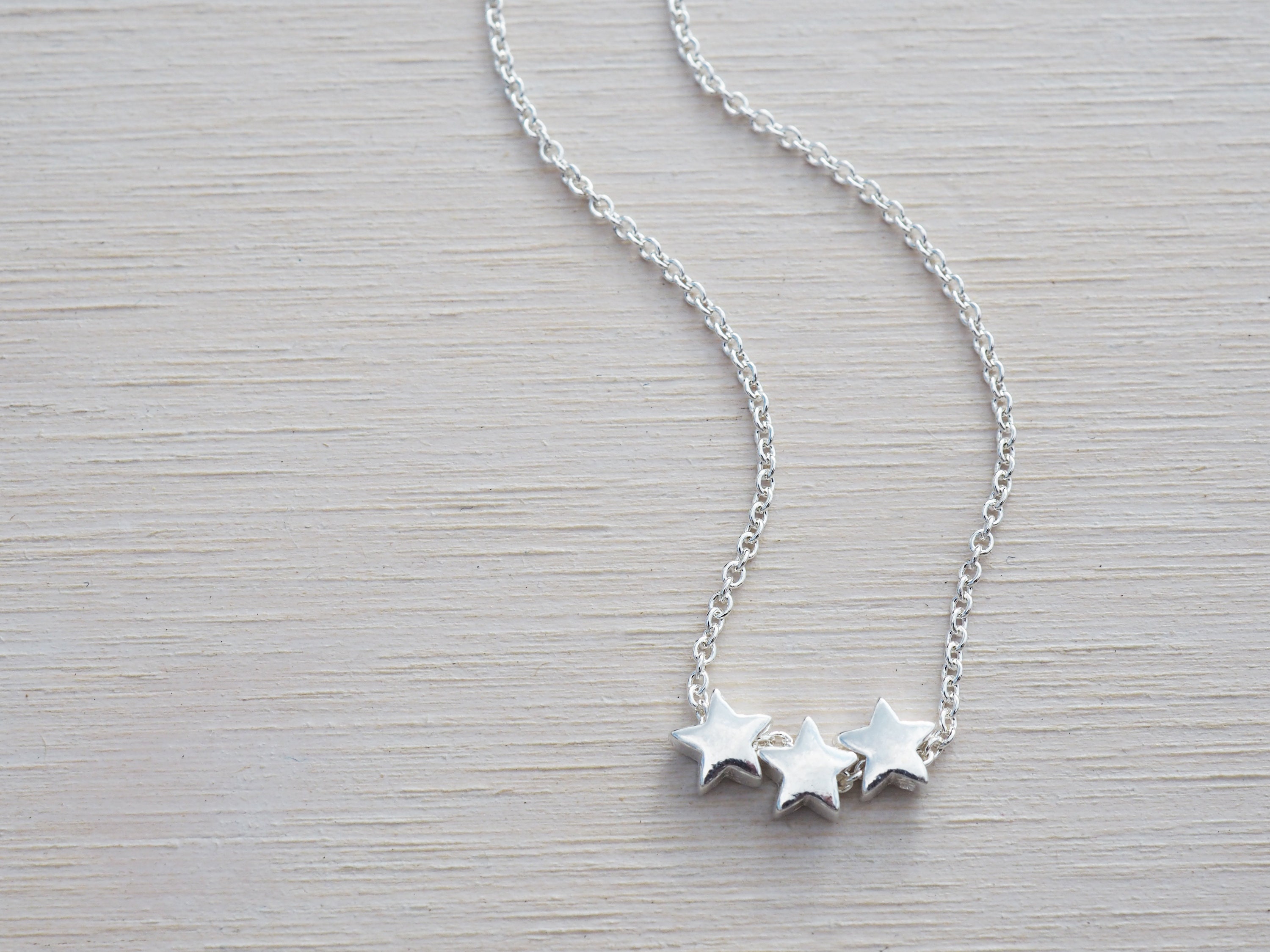 Tiny Silver Stars Necklace Sterling Silver 3 Stars | Etsy