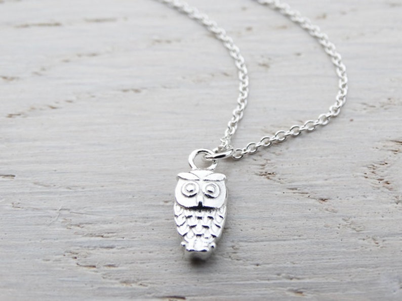 Tiny Silver Owl Necklace - Sterling Silver - Etsy