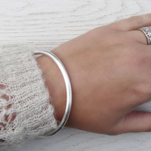 Chunky Solid Silver Bangle, Sterling Silver - Etsy UK
