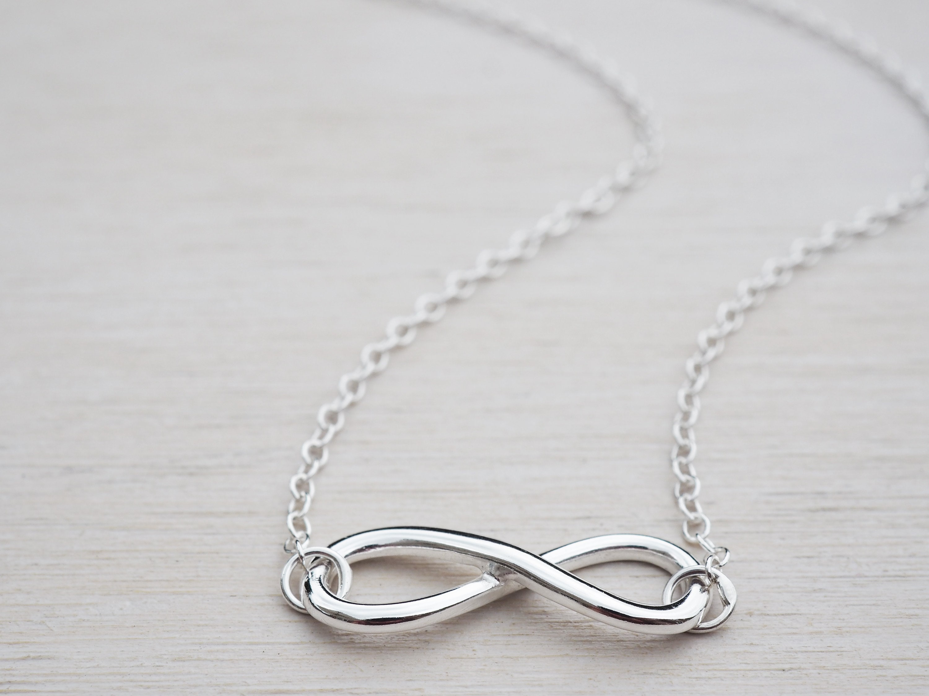 Silver Infinity Necklace Sterling Silver | Etsy