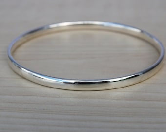 Silver Bangle Solid Silver Hammered Bangle Sterling Silver | Etsy