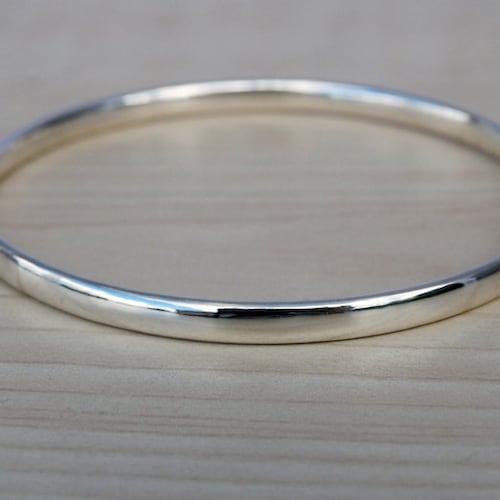 Solid Silver Bangle & Rings Sterling Silver - Etsy UK