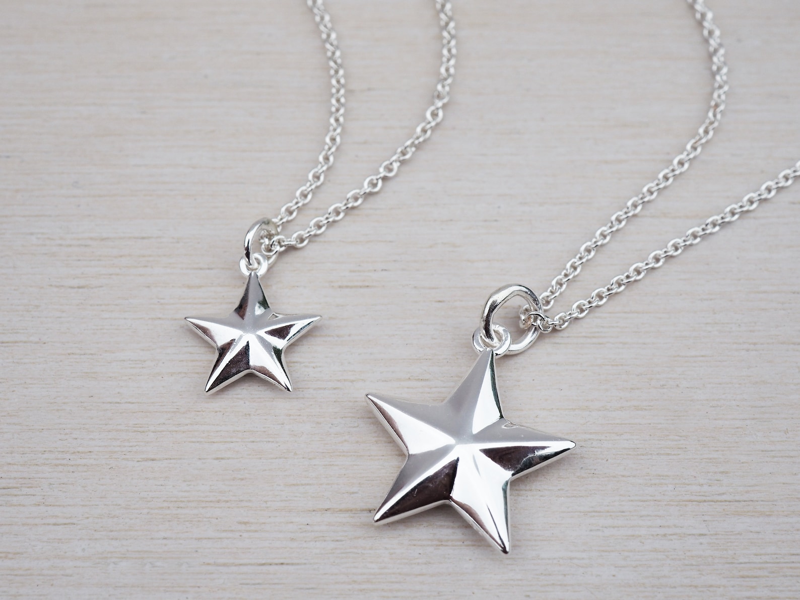 Tiny Silver Star Necklace Geometric Solid Sterling Silver - Etsy UK