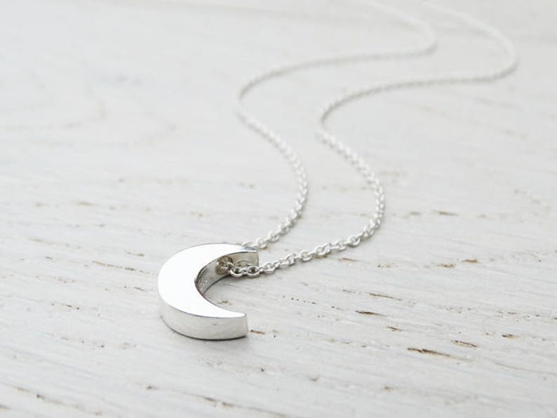 Silver Moon Necklace Sterling Silver | Etsy