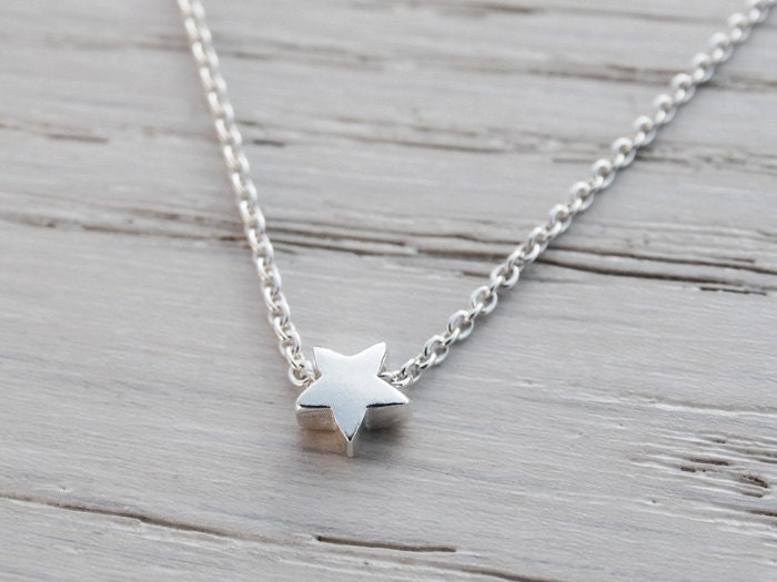 Tiny Silver Star Necklace | Sterling Silver - Etsy UK