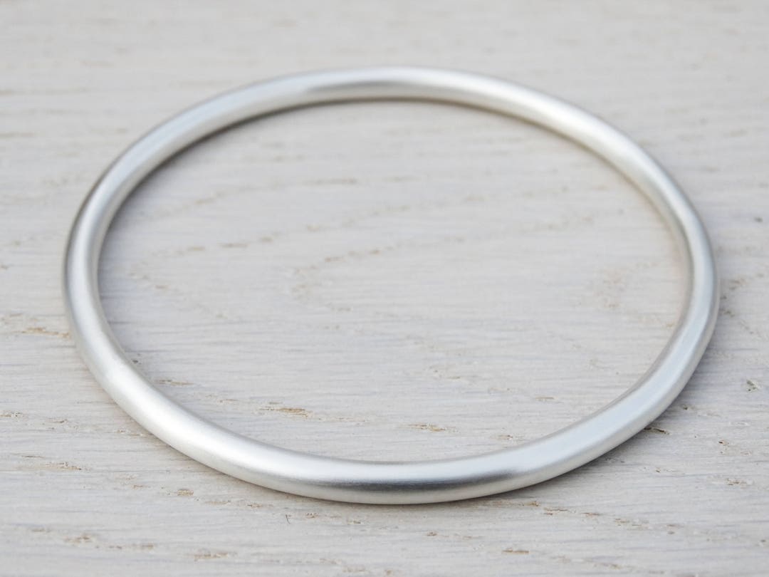 Chunky Solid Silver Bangle, Sterling Silver - Etsy UK