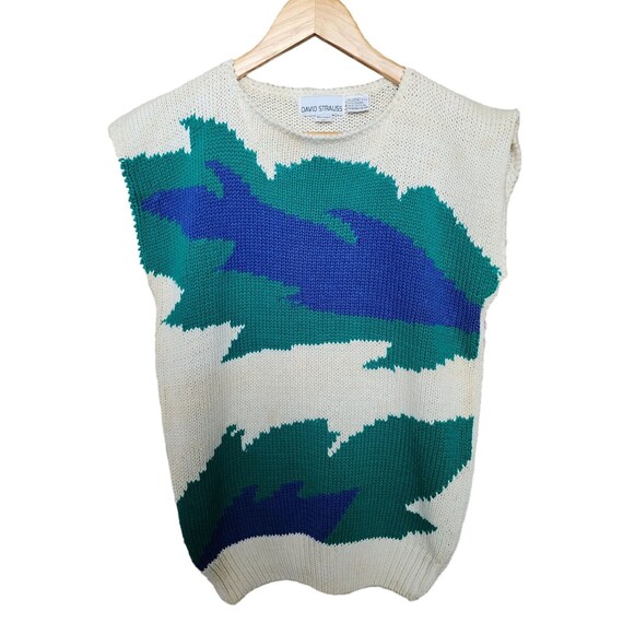 David Strauss 1980s Splash Cup Design Sweater Vest Nw… - Gem