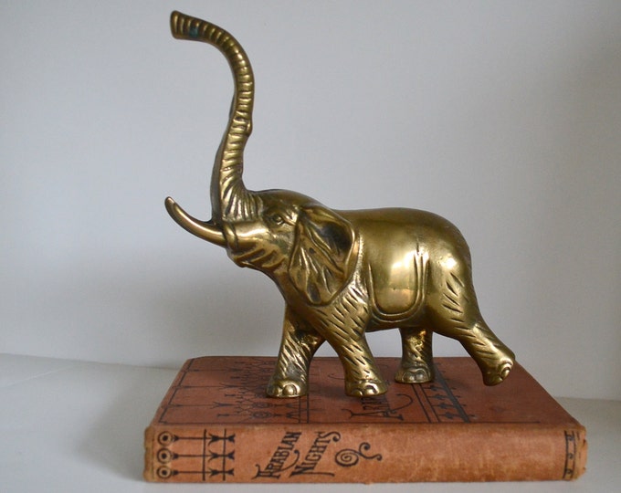 Vintage Brass Elephant Home Decor Lucky Medium Sized Large - Etsy