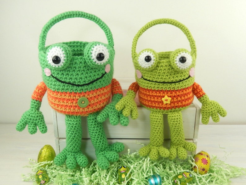 Chick and Frog Easter Baskets Amigurumi Crochet Pattern - Etsy UK