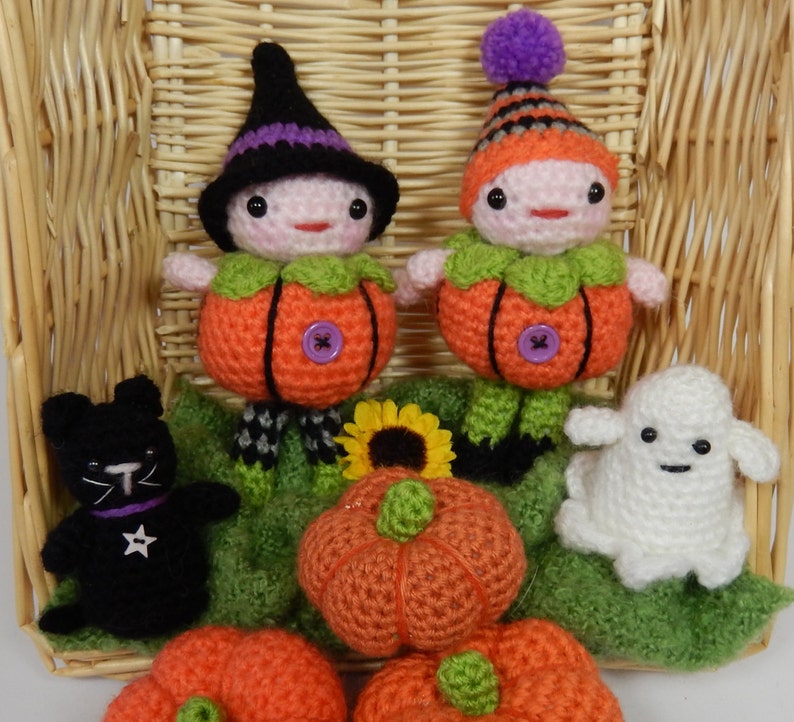 Pumpkin Patch People Halloween Dolls GhostCat Amigurumi | Etsy