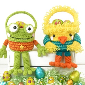 Chick and Frog Easter Baskets - Amigurumi Crochet Pattern - Etsy