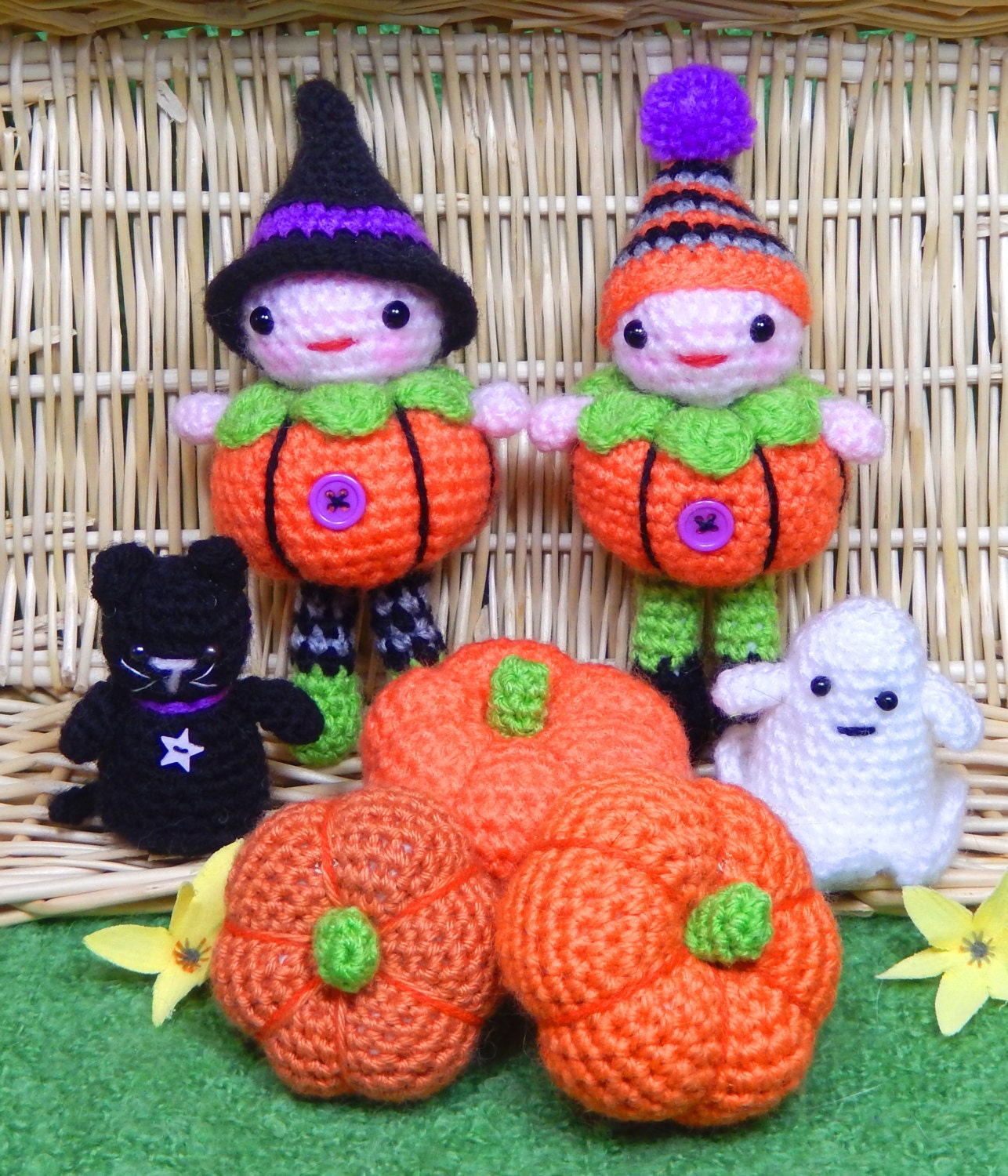 Pumpkin Patch People Halloween Dolls GhostCat Amigurumi | Etsy