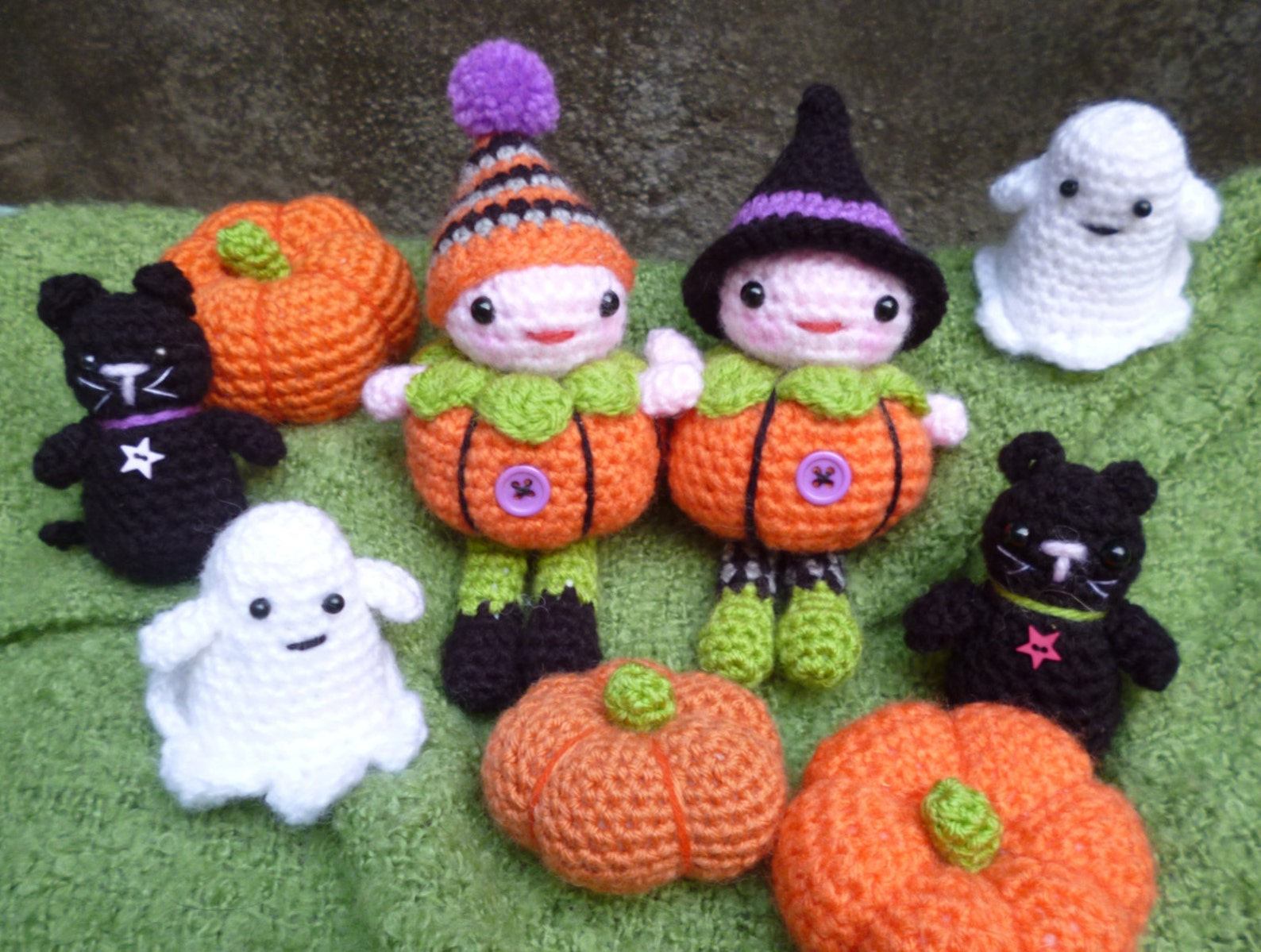 Pumpkin Patch People Halloween Dolls GhostCat Amigurumi | Etsy