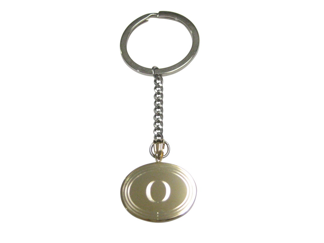 Gold Toned Etched Oval Letter O Monogram Pendant Keychain - Etsy