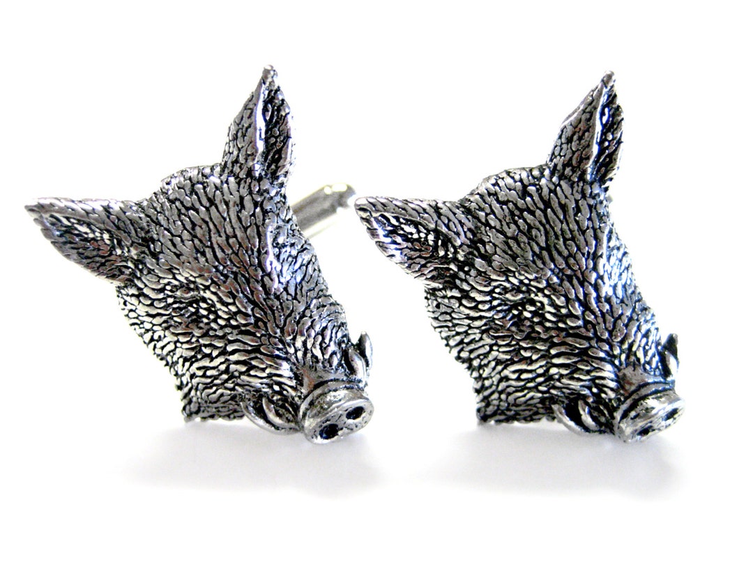 Front Facing Razorback Wild Boar Head Pendant Cufflinks - Etsy