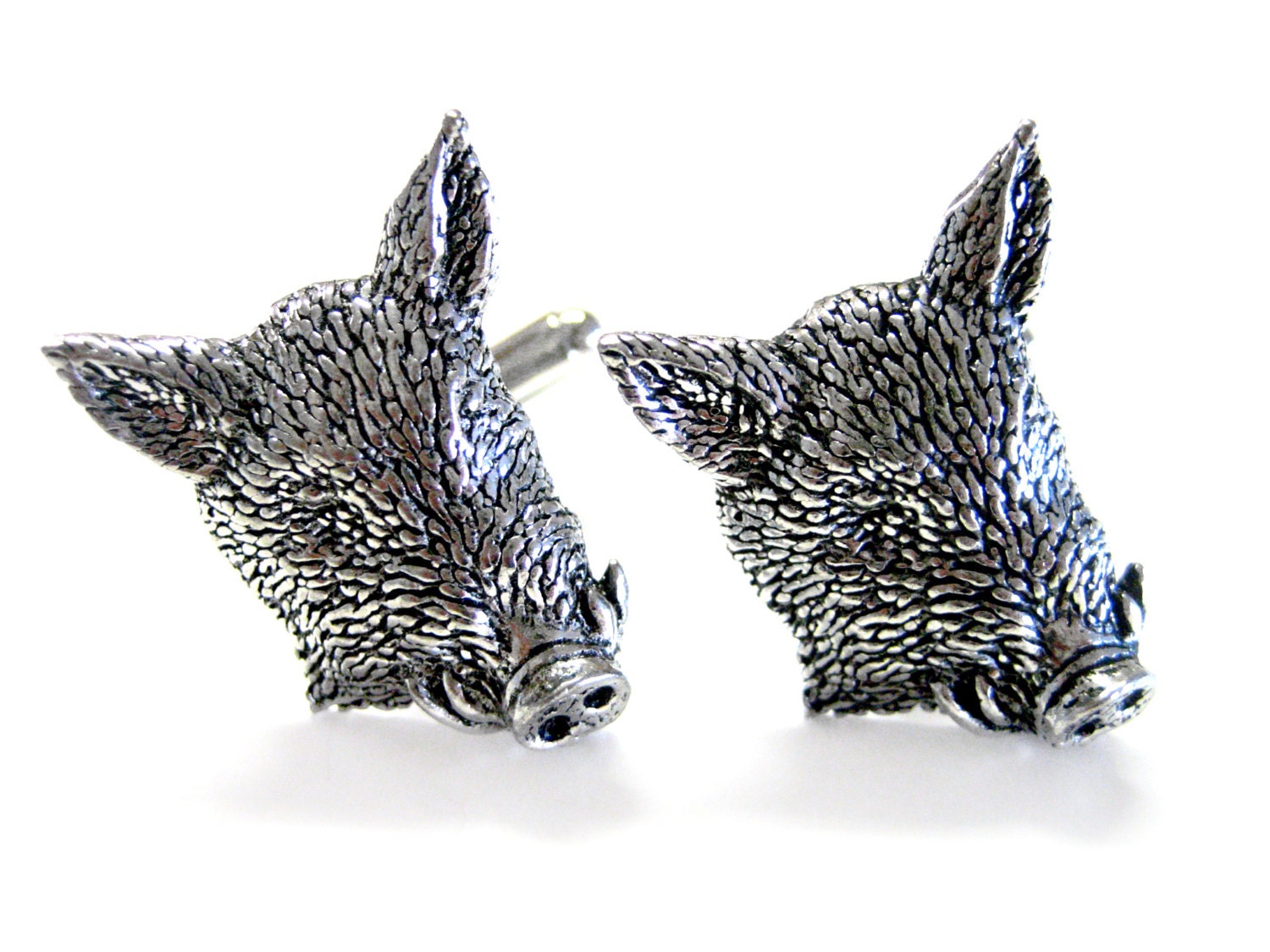 Front Facing Razorback Wild Boar Head Pendant Cufflinks | Etsy