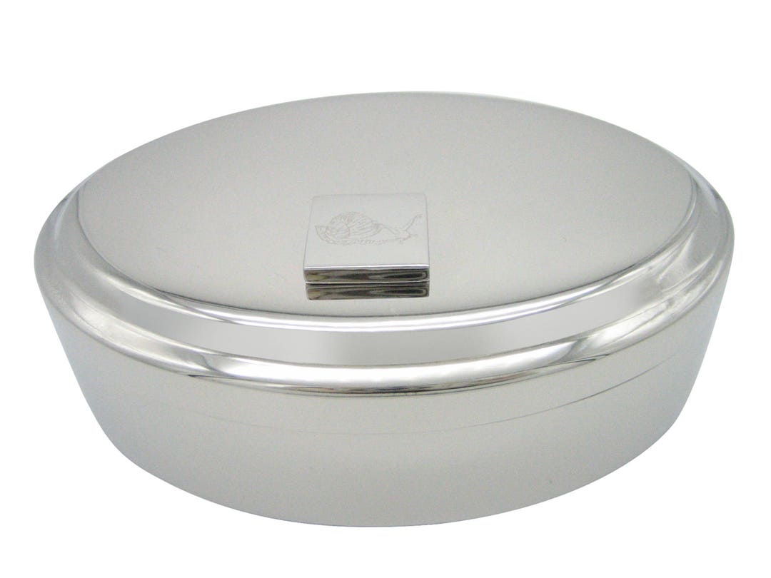 Silver Toned Etched Snail Pendant Oval Trinket Jewelry Box - Etsy